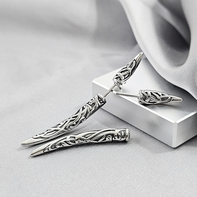 Large Celtic Earrings Long - Etsy