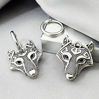 Fenrir Wolf Stud Earrings STERLING SILVER 925 Viking Talisman ...