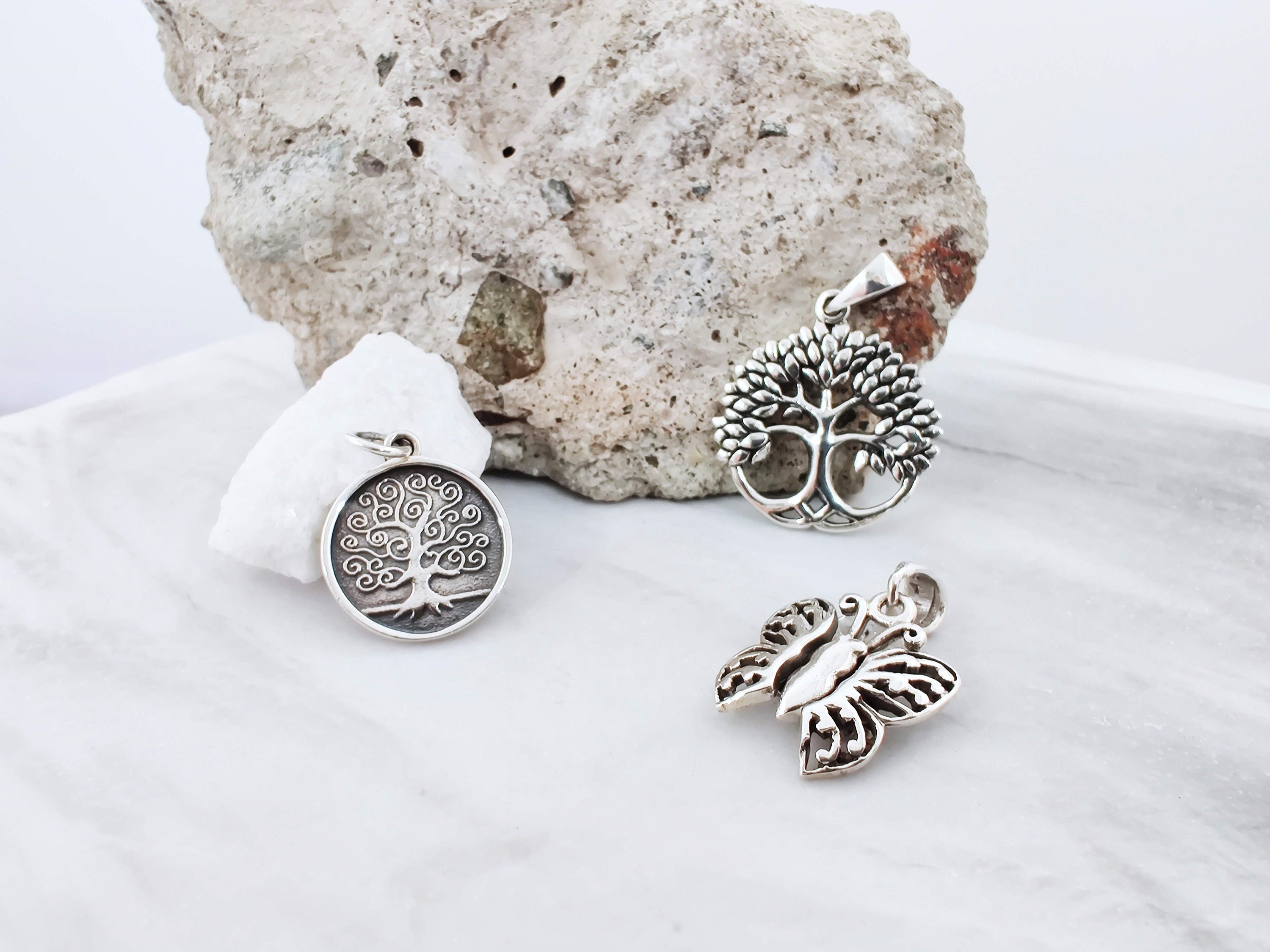 Double Sided Tree of Life Silver Pendant Necklace Family Tree - Etsy