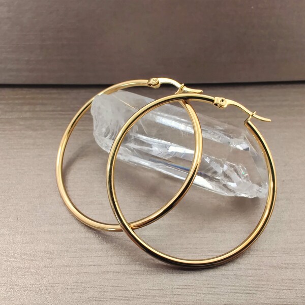 Large Gold Hoop Earrings - Etsy