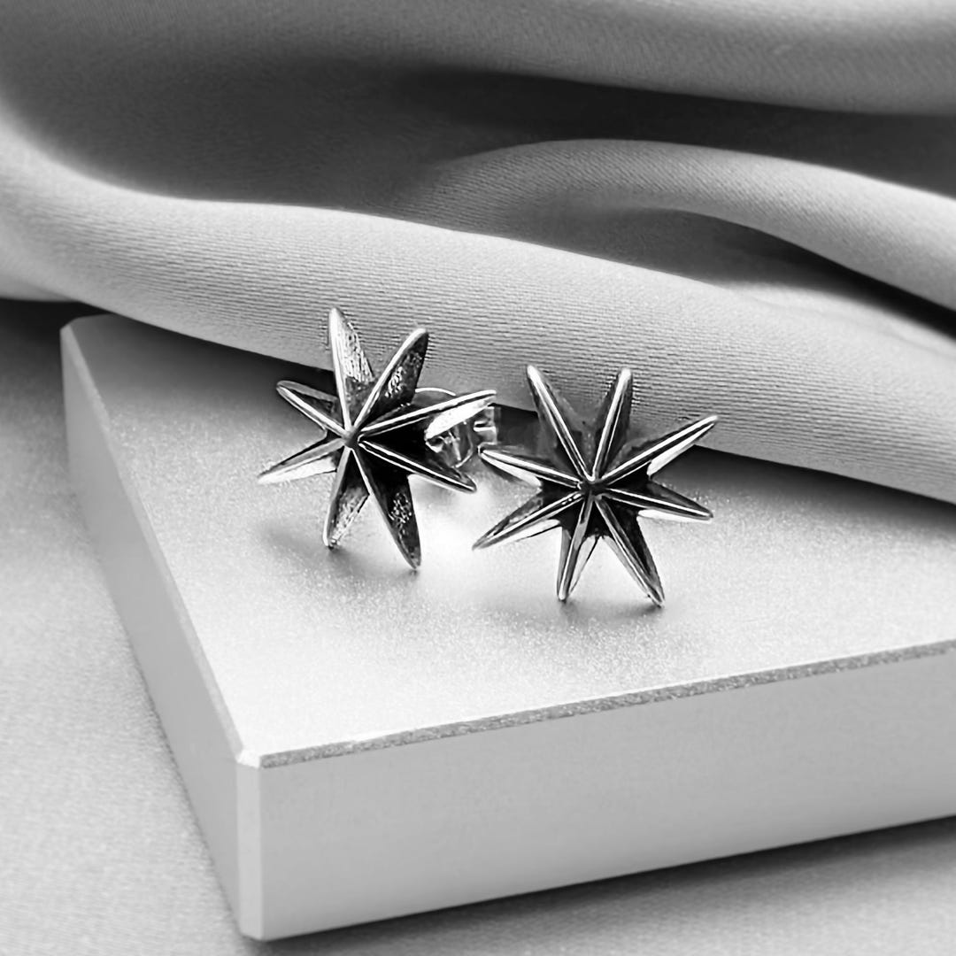 Star Stud Earrings Men Surgical Steel Statement Celestial Cosmic ...