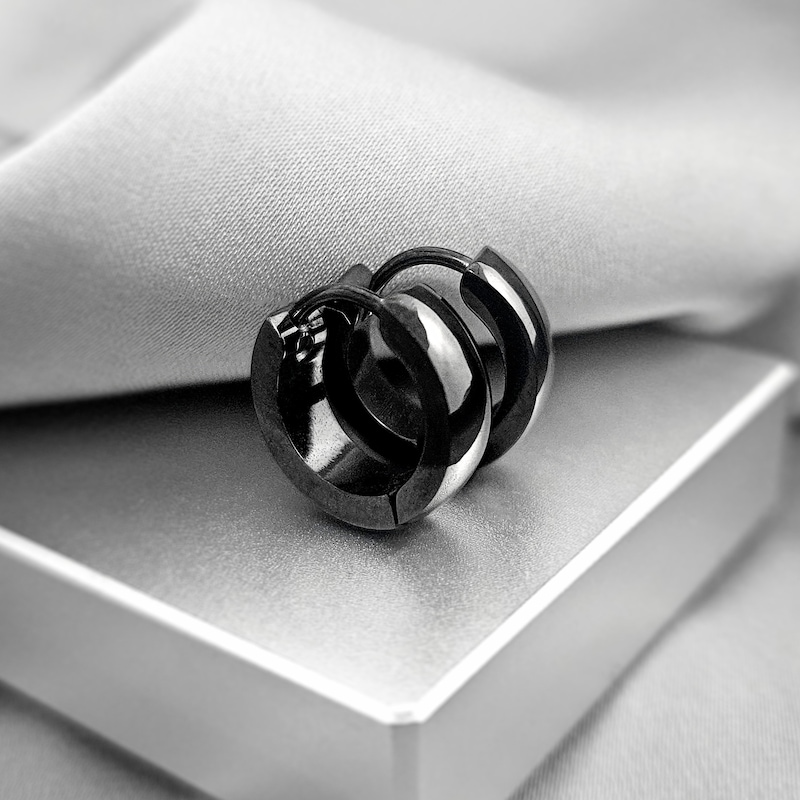 Small Thick Hoops for Men - Etsy