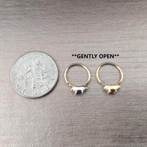 20G Floral Ruby Bendable Hoop Cartilage, Gold Helix Hoop Earring, Hoop ...