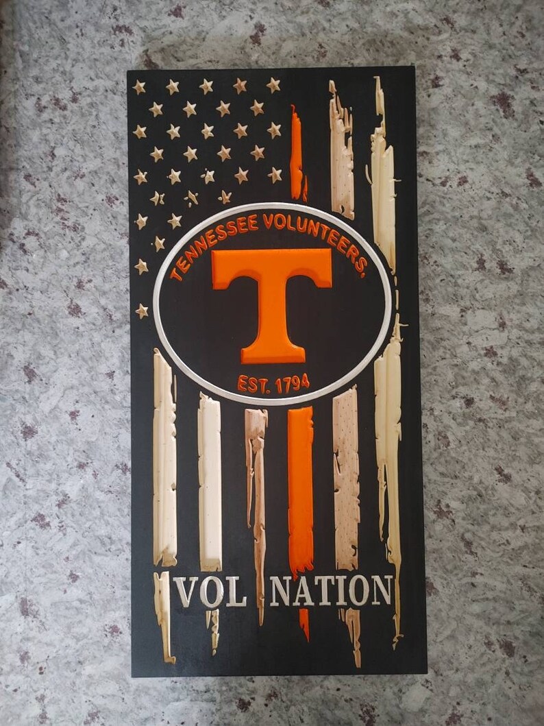 Tennessee Vols, Vol Nation Distressed Flag - Etsy