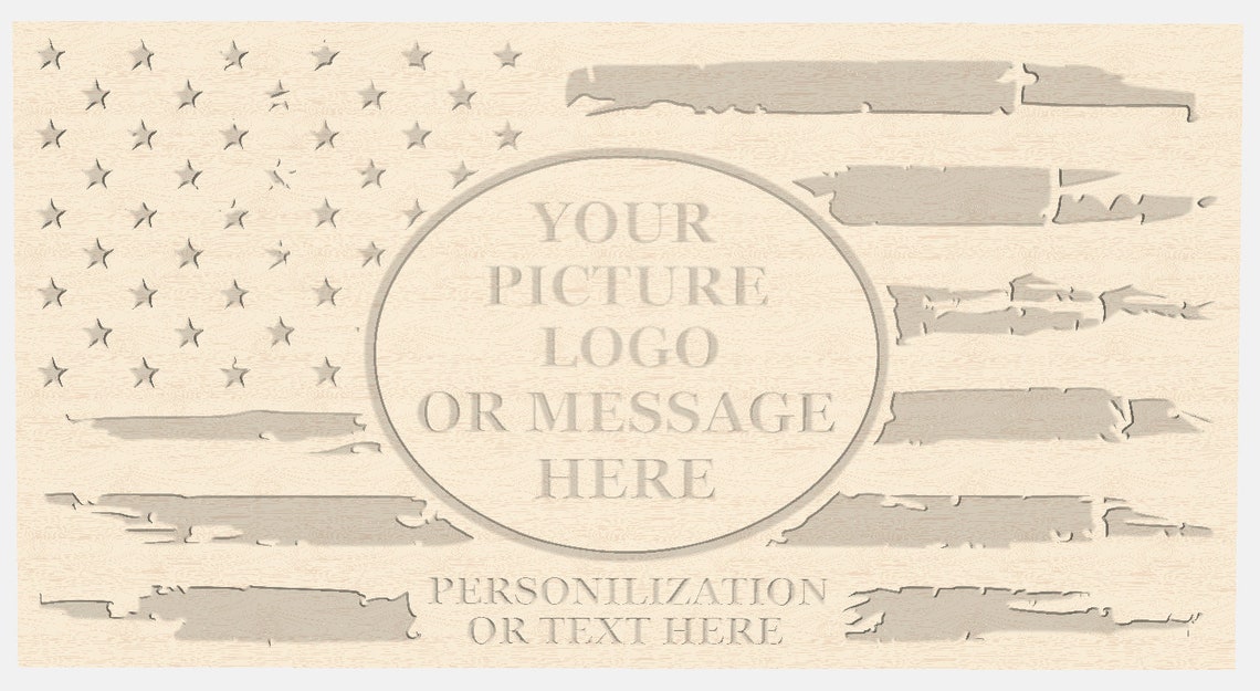 Custom Distressed American Flag With Custom Logo, Picture and Text - Etsy