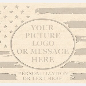 Custom Distressed American Flag With Custom Logo, Picture and Text - Etsy