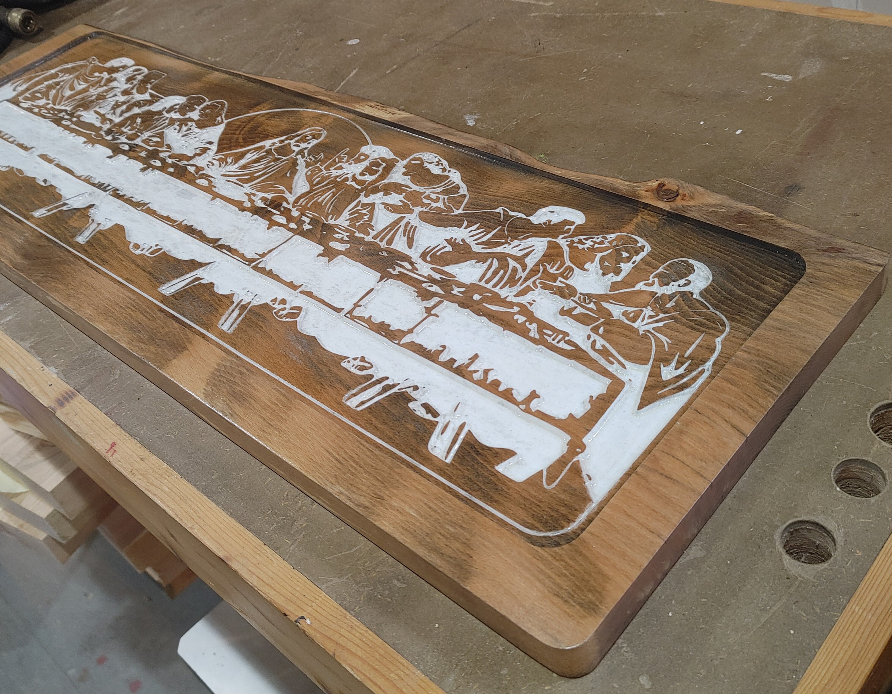 The Last Supper on Live Edge Wood - Etsy