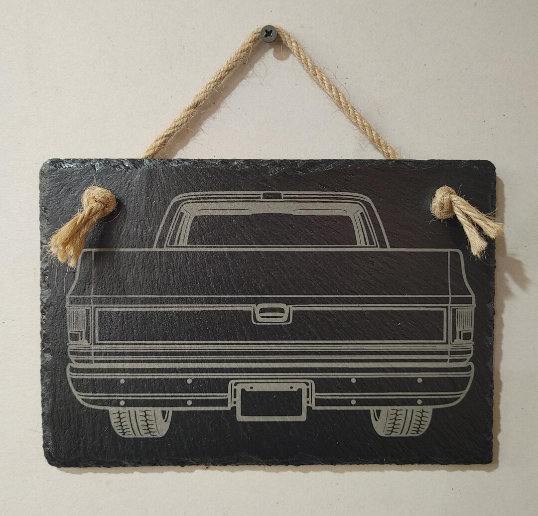 Chevy Square Body Rear View Laser Engraved Slate Wall Hanging - Etsy