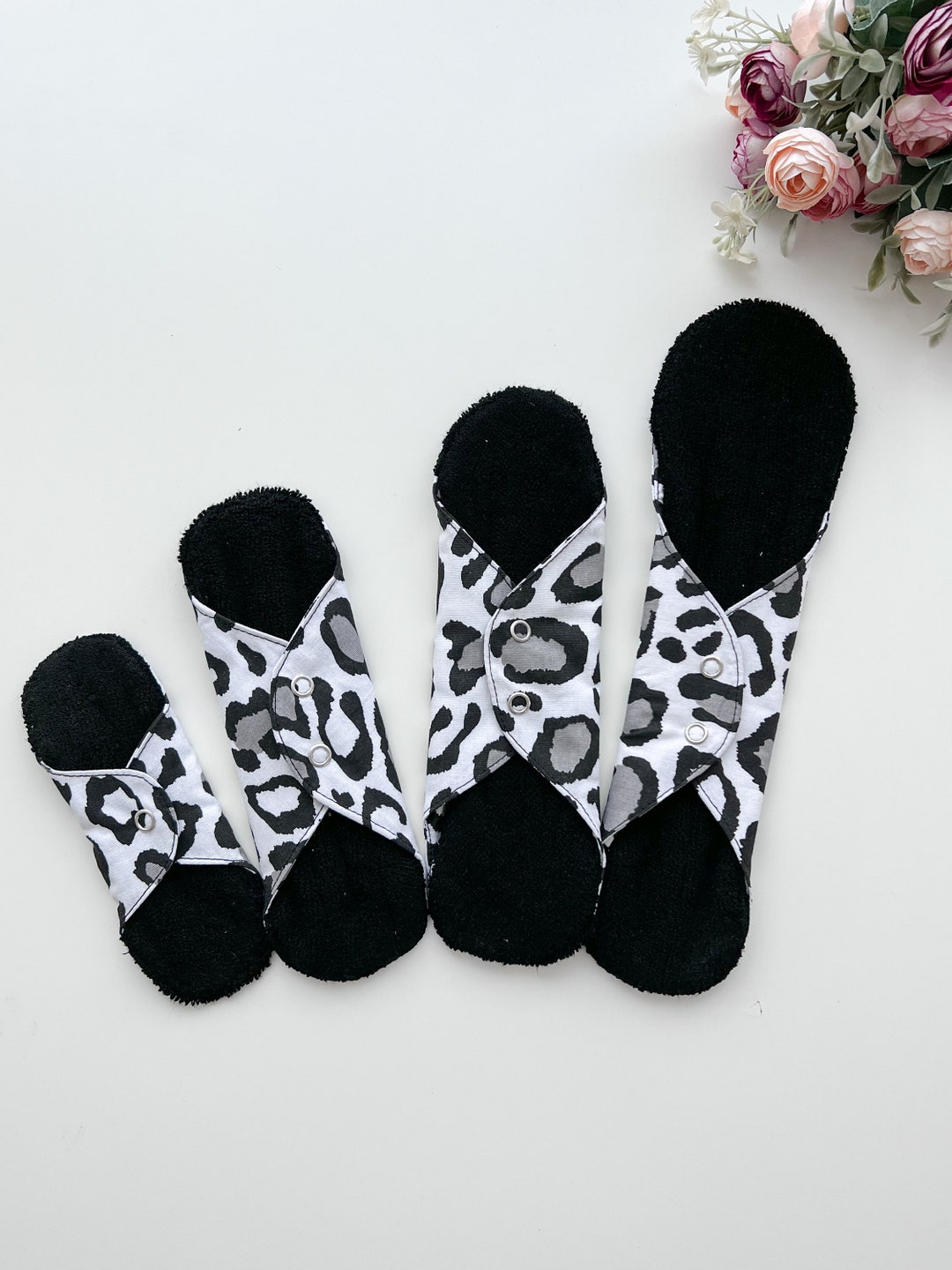 Black Organic Menstrual Cloth Pads Sanitary Pads Women Zero - Etsy