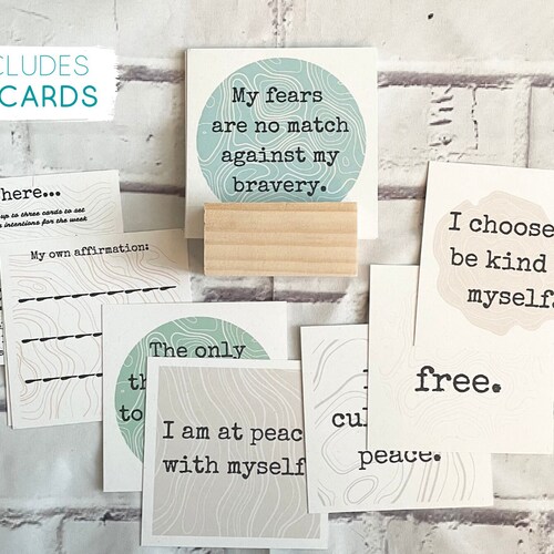 Positive Affirmation Cards Set of 20 Daily Affirmation Cards - Etsy