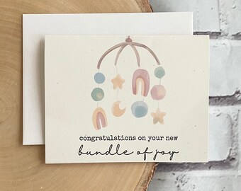 Bundle of Joy New Baby Card Screen Printed Greeting Baby - Etsy