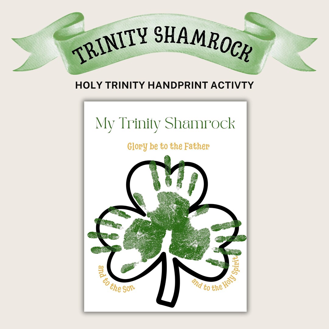 St. Patrick's Day Handprint Art, Printable Shamrock Handprint Print ...