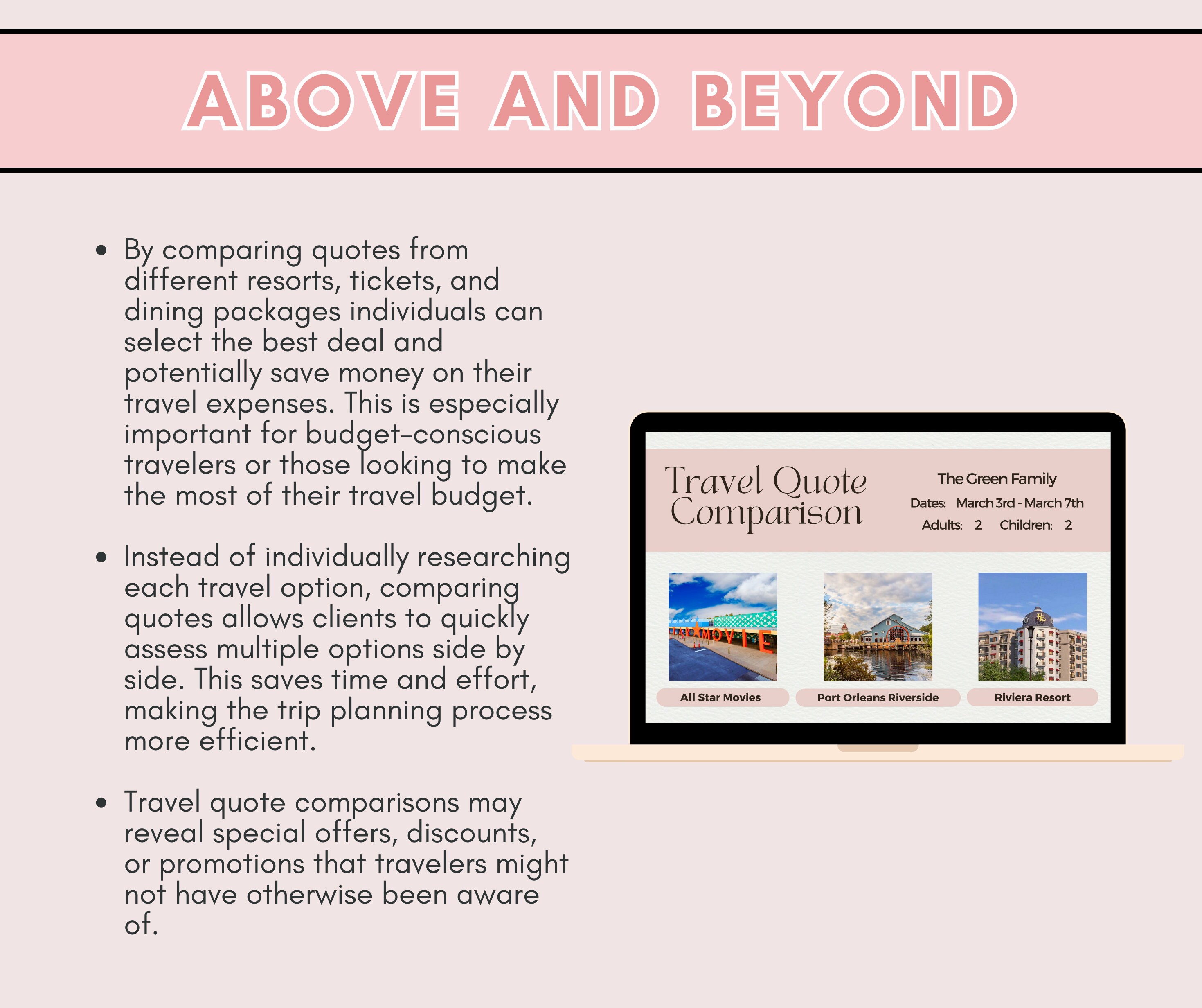 WDW Travel Quote Comparison Template: Editable Canva Form (digital ...