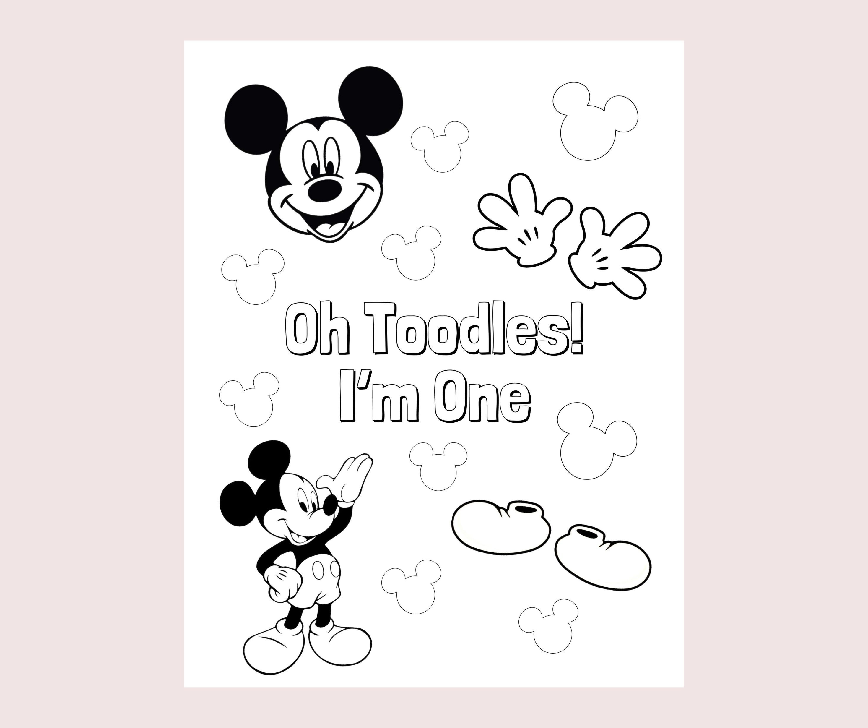 Mickey Birthday, Mickey Coloring Page, First Birthday Coloring Page ...