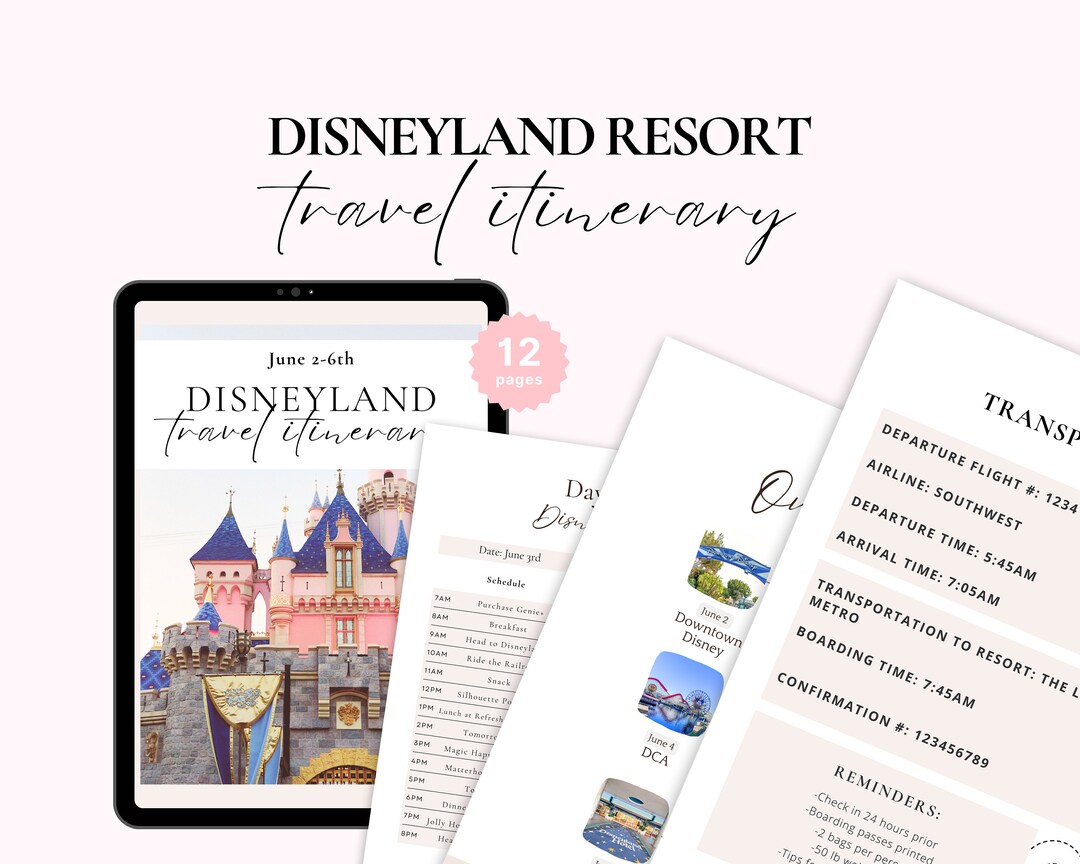 DL Itinerary, DL Vacation Itinerary Template, DL Travel Planner, Travel ...