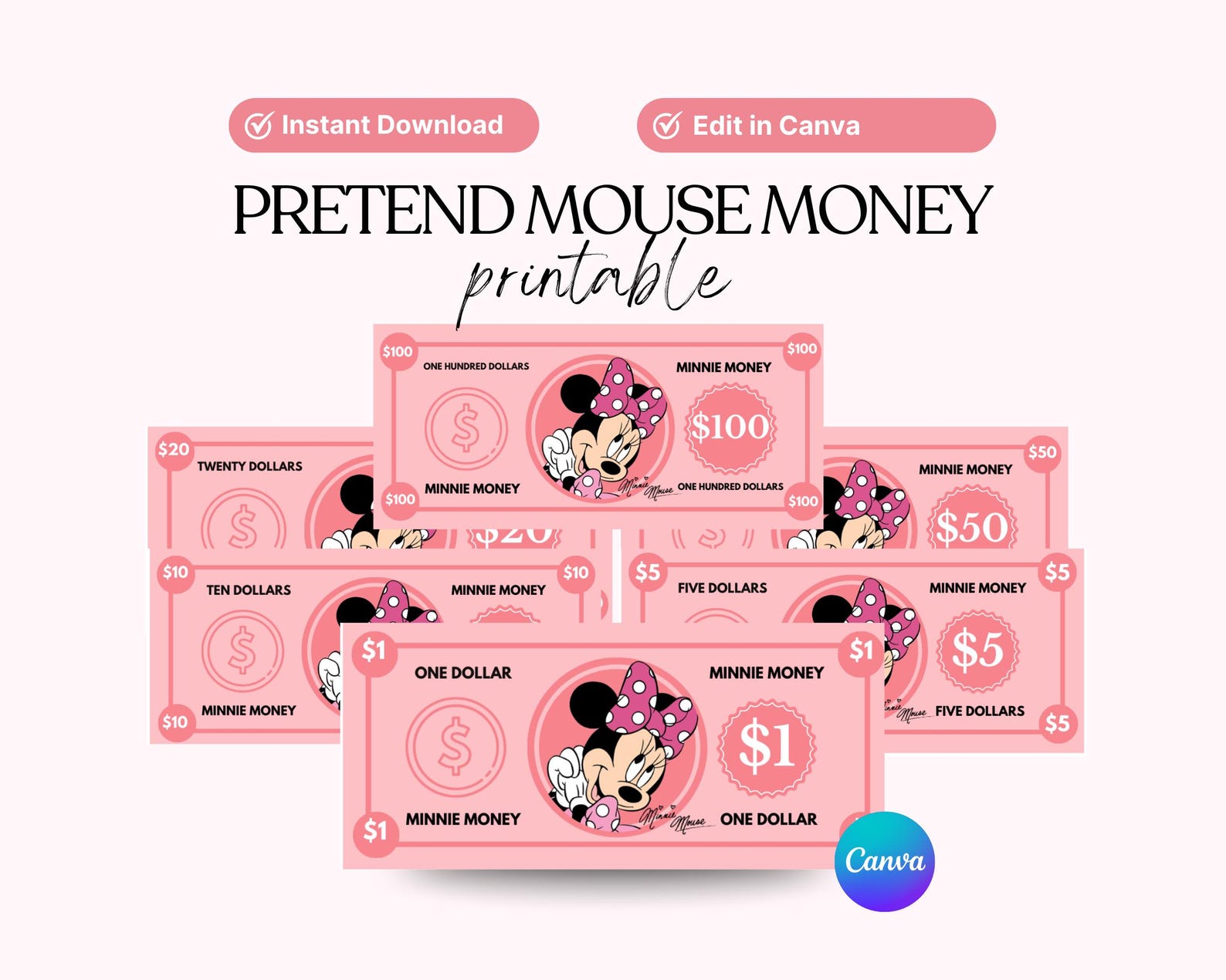 Printable Mouse Play Money, Printable Play Money, Pretend Money ...