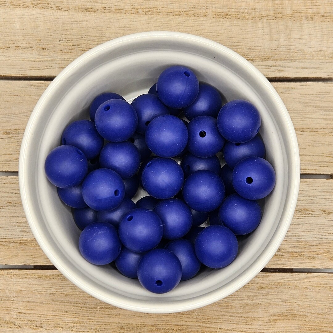 Round Silicone Bead 12mm AND 15mm. Navy - Etsy