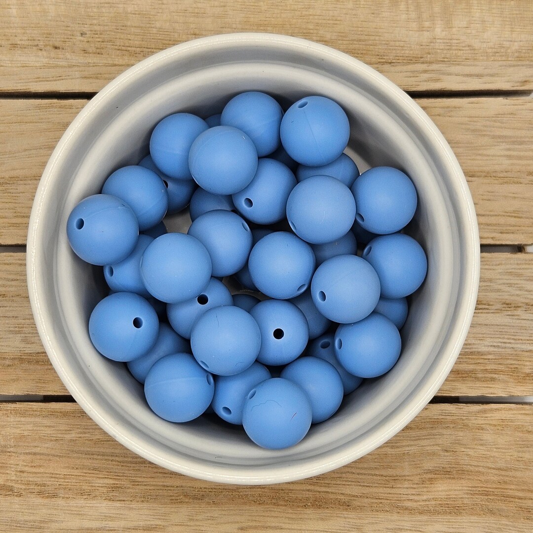 Round Silicone Bead 12mm AND 15mm. Powder Blue - Etsy