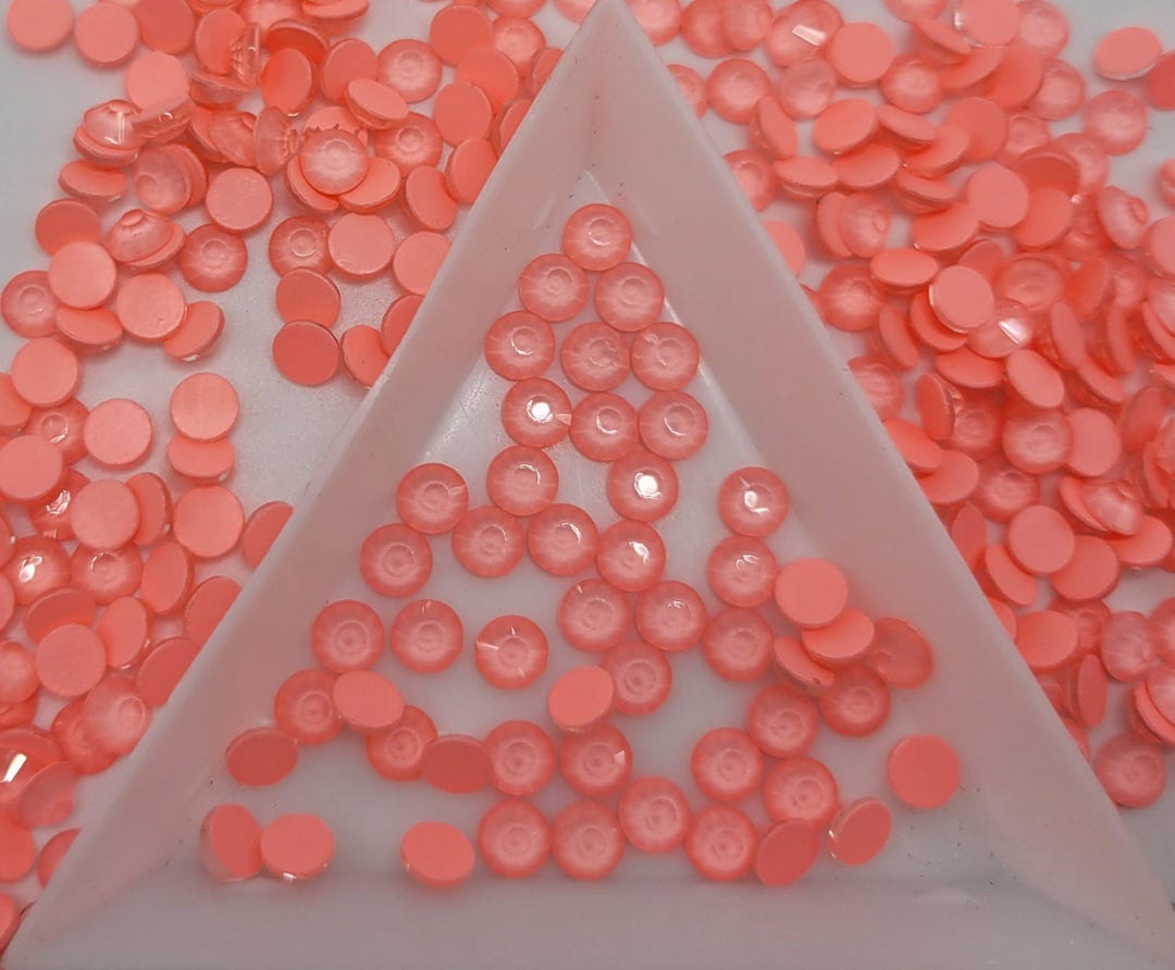 Glass Flatback Rhinestones: Living Coral Neon - Etsy
