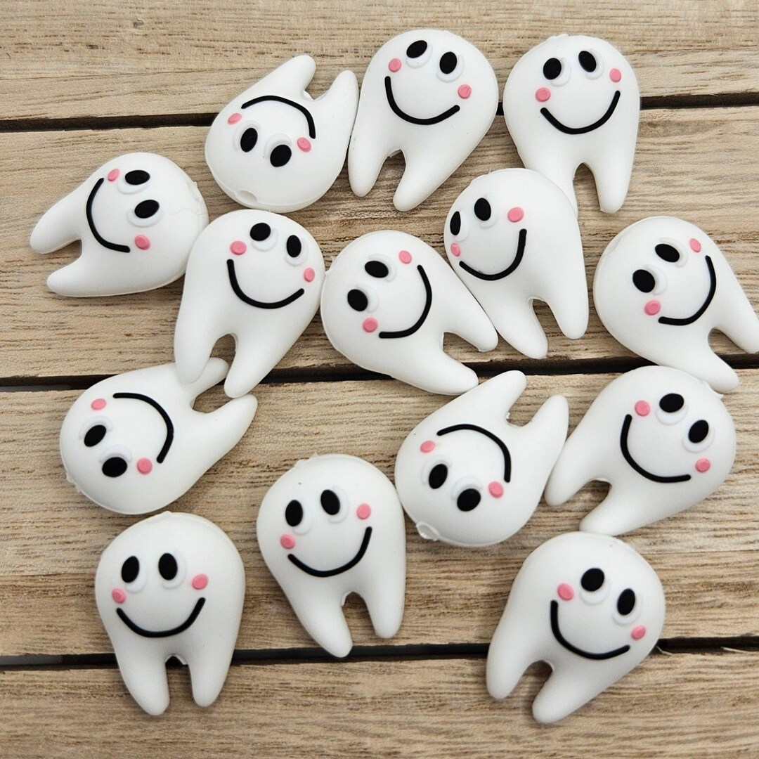 Silicone Focal Beads: 3D Tooth Cartoon Beads DIY Craft Beads Beads for ...