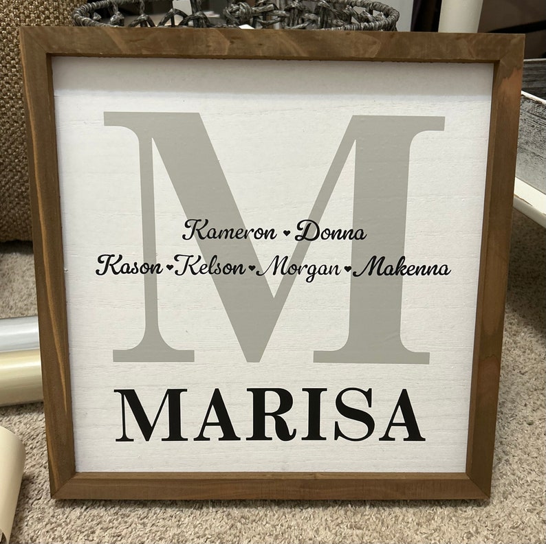 Personalized Wood Family Name Sign Custom Last Name Family Member Names ...
