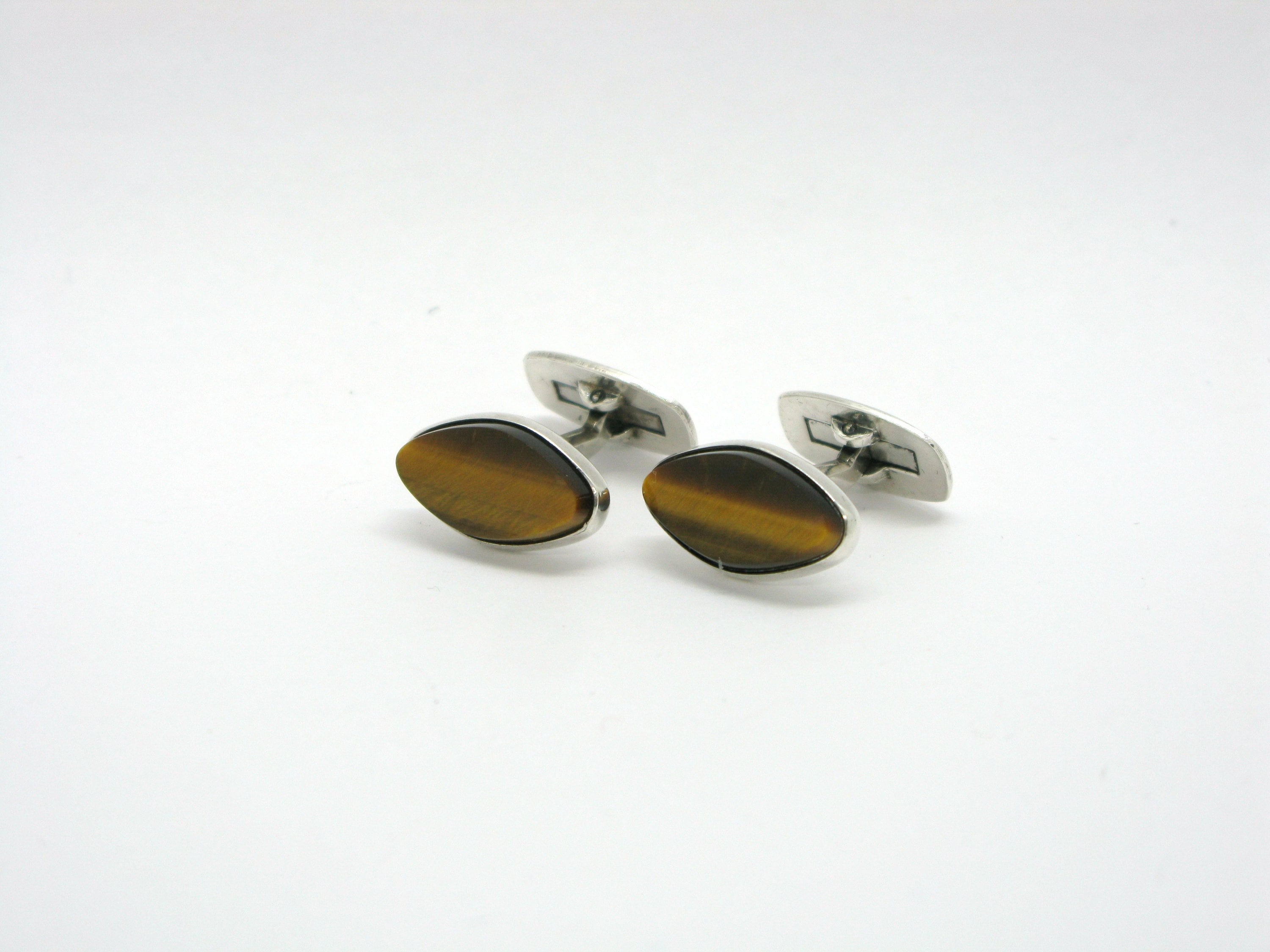 Silver 813 Tiger's Eye Cufflinks by Jalosepot Jase Finnish Modernist ...