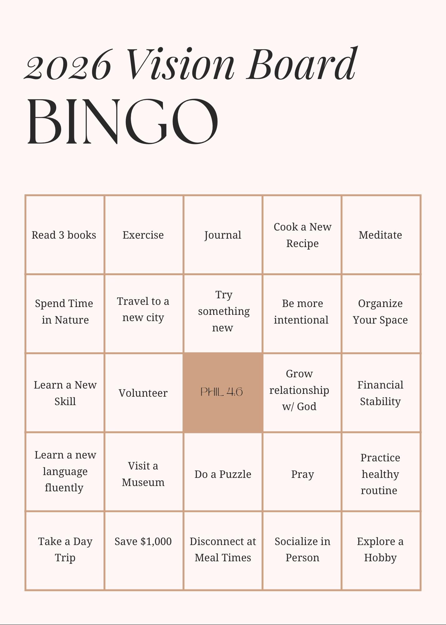 2026 Bingo Card - Etsy