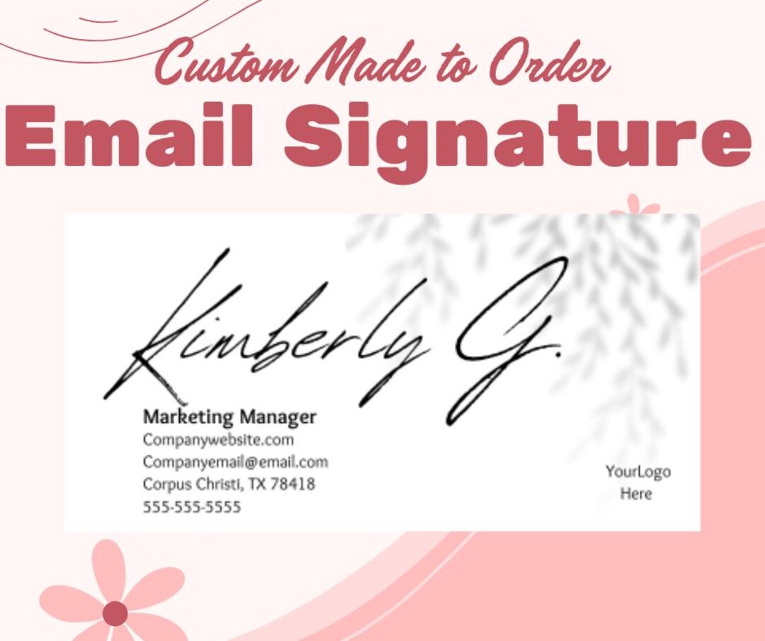 Custom Modern Elegant Black and White Email Signature First Name and ...