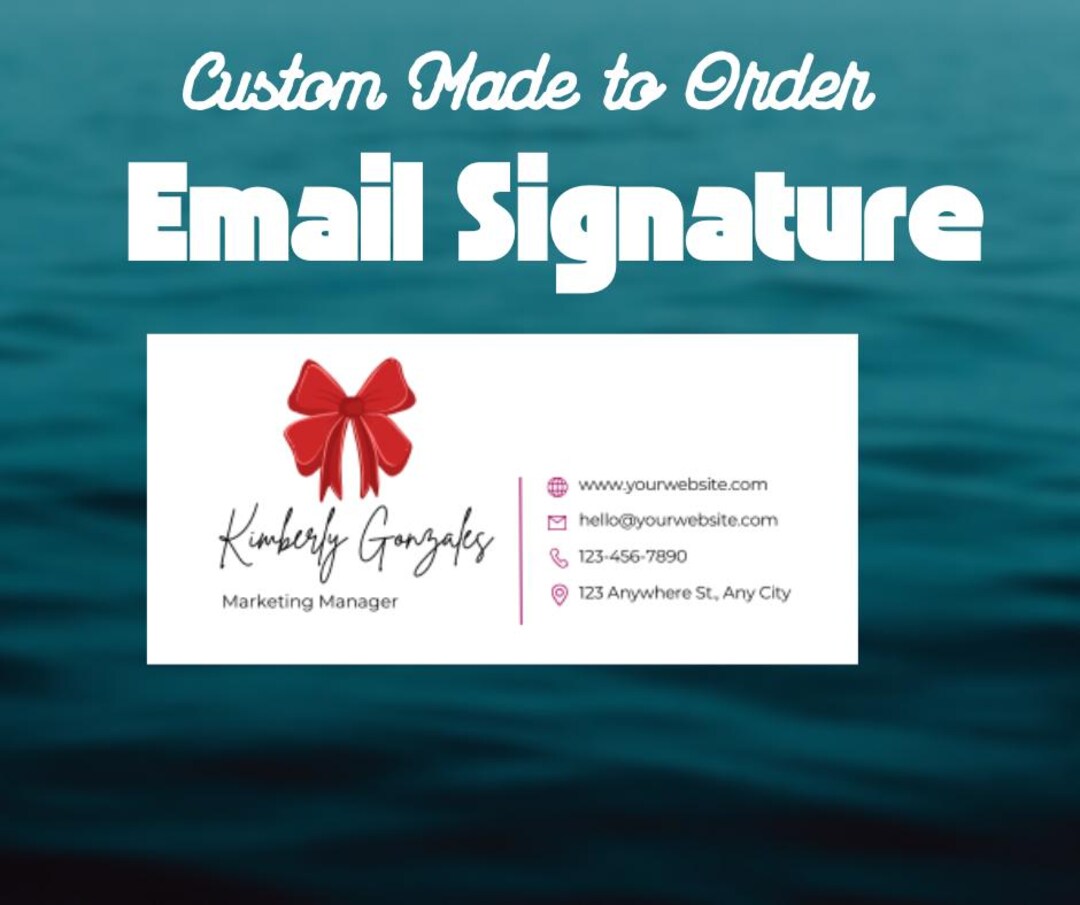 Red Bow Custom Email Signature Digital - Etsy