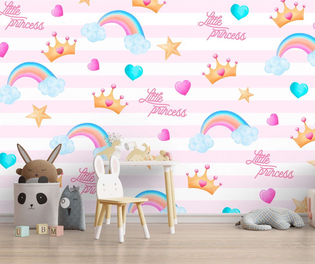 Little Princess Pattern Wallpaper for Girl Room, Self Adhesive or ...