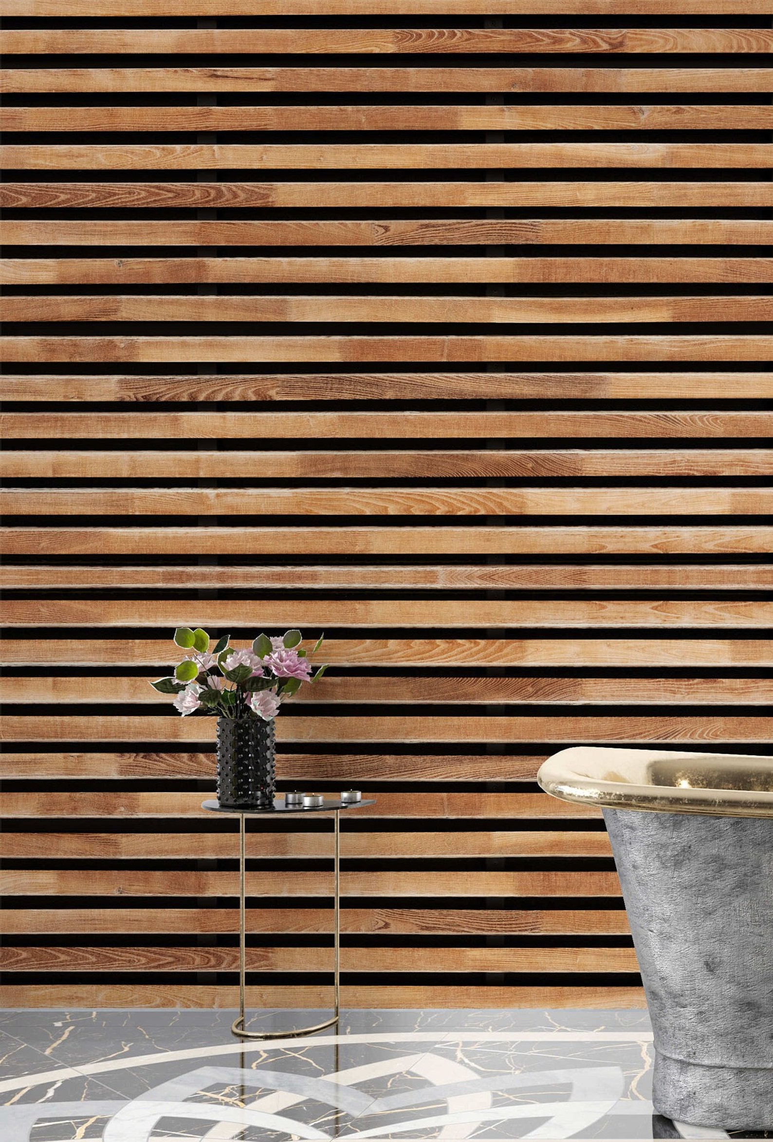 Wood Panel Wallpaper, Removable Wallpaper, Peel and Stick Wallpaper ...