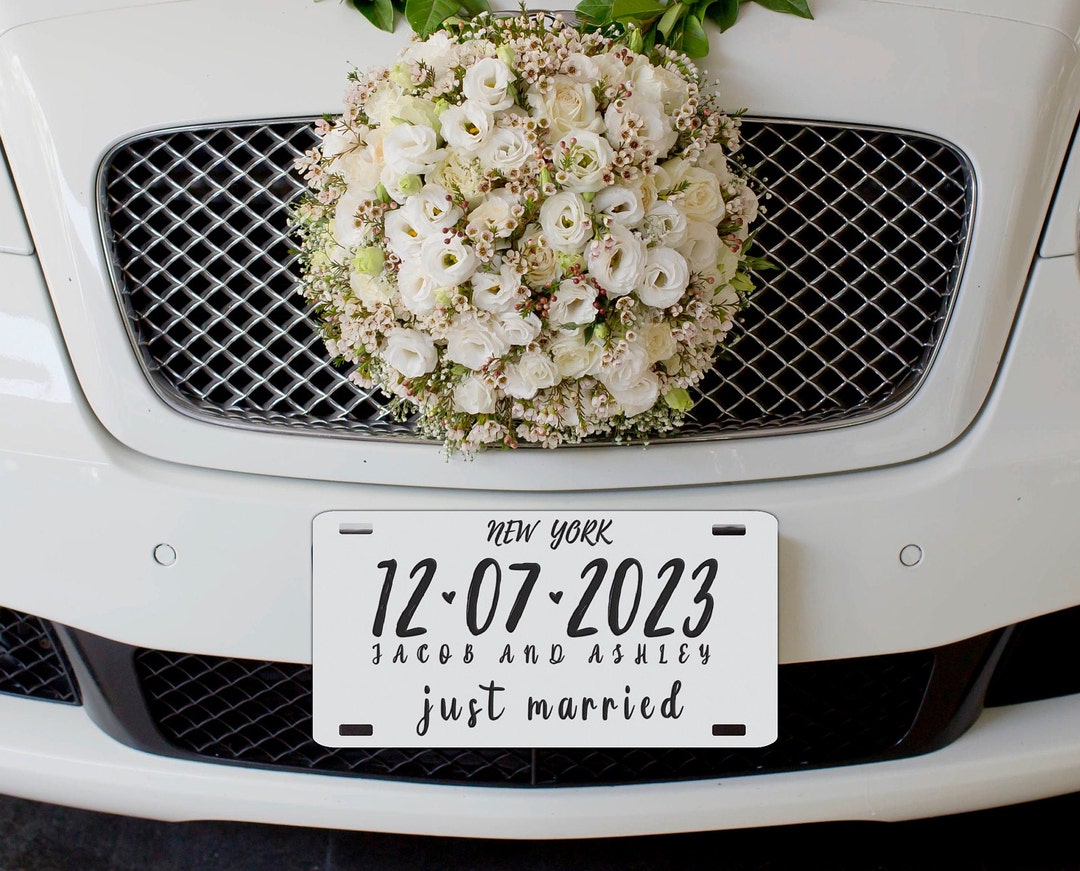 Custom Wedding Licence - Car Licence Plate, Personalized Just Married ...
