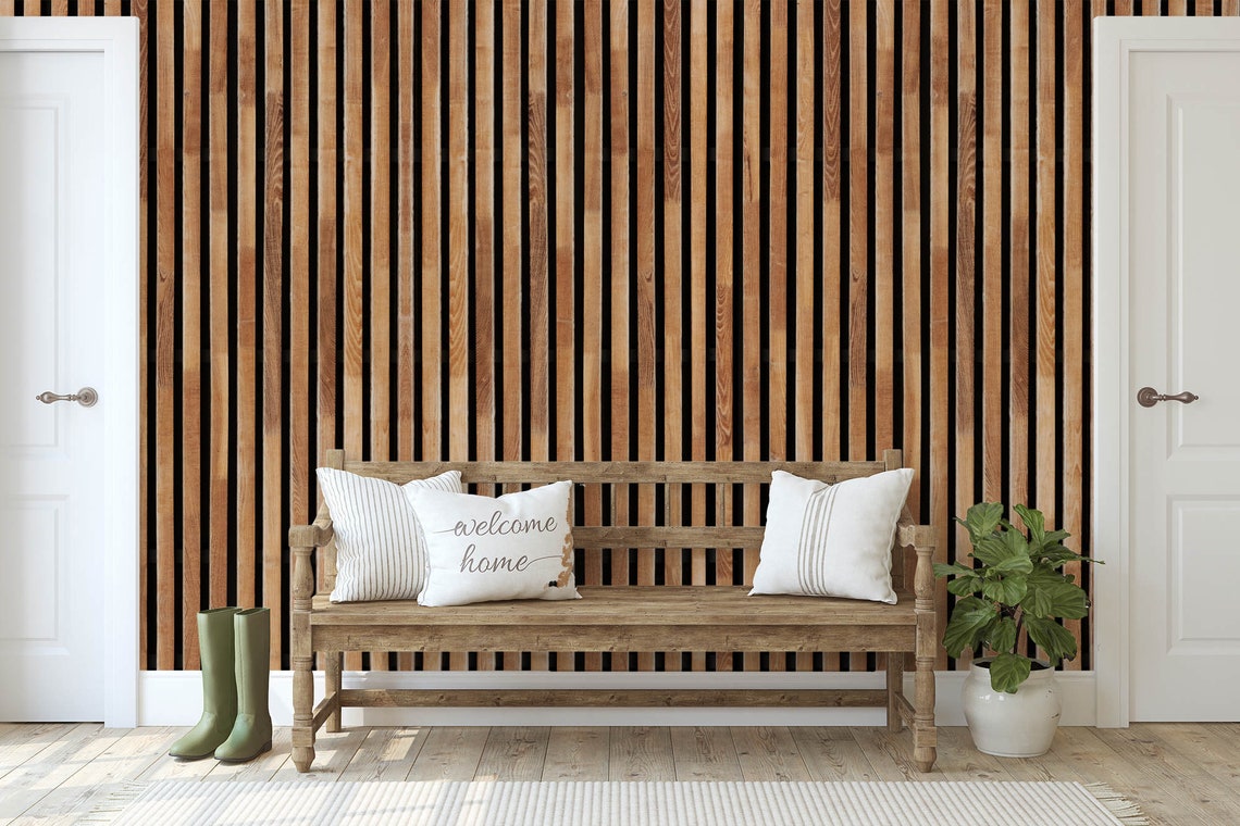 Wood Panel Wallpaper, Removable Wallpaper, Peel and Stick Wallpaper ...