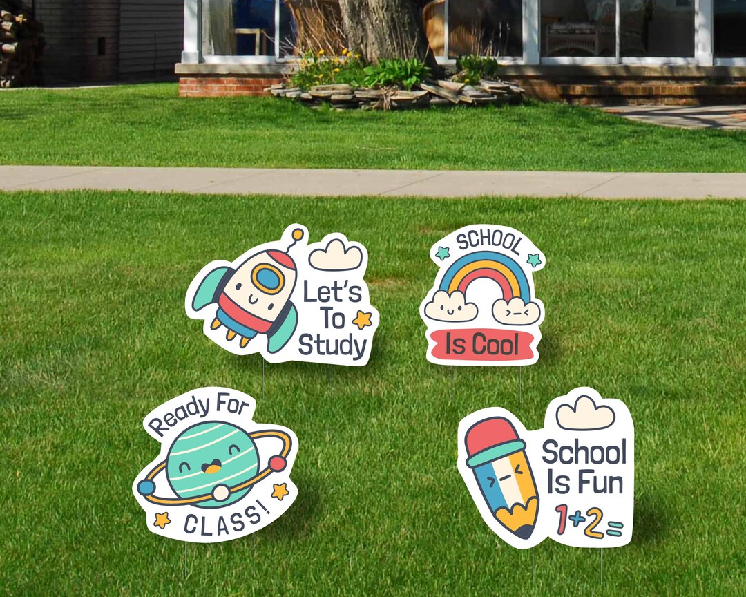 School Theme Sign, First Day of School Decoration Indoor & Outdoor Use ...