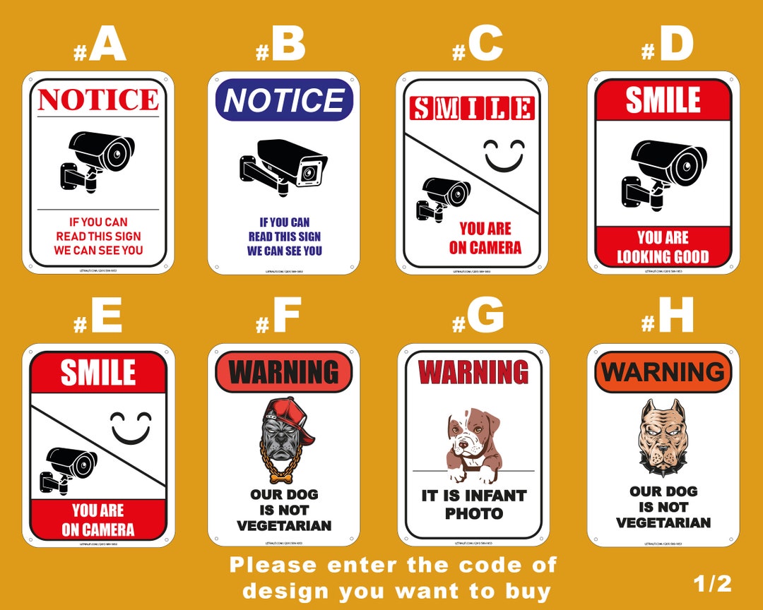 Beaware of Dog / Cat / Rat Yard Sign, Security Cam Warning and Notice ...