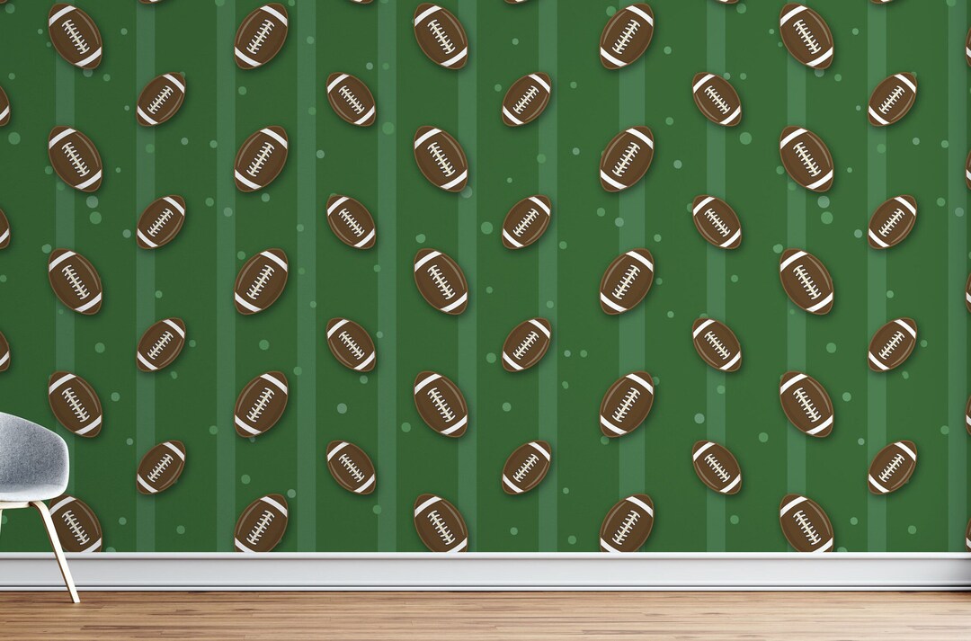 Peel and Stick American Football Pattern Wall Mural, Removable ...