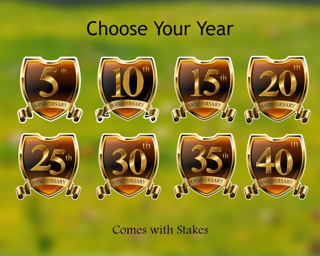 Custom Anniversary Outdoor Sign - Choose Any Year From 1st to 100th ...