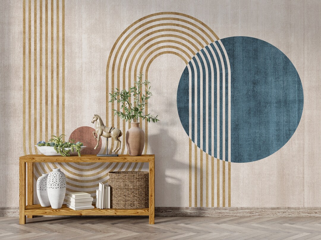 Textured Contemporary Line Art Wallpaper, Self Adhesive or Pasted ...