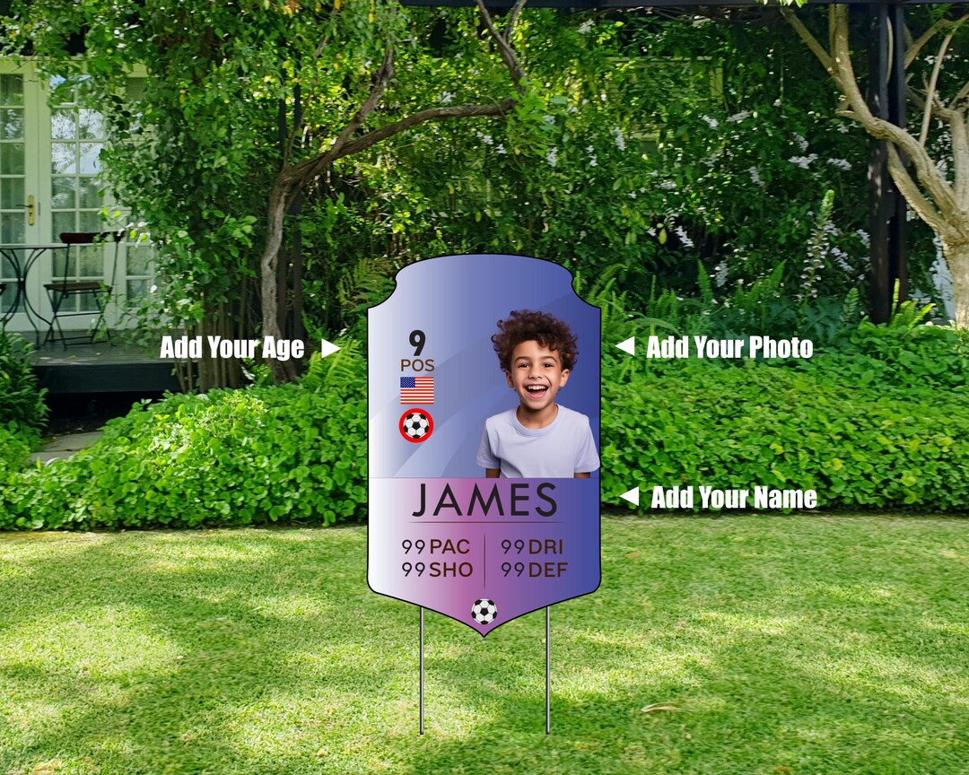 FIFA Style Custom Soccer Sign – Personalized Birthday Yard Decoration ...