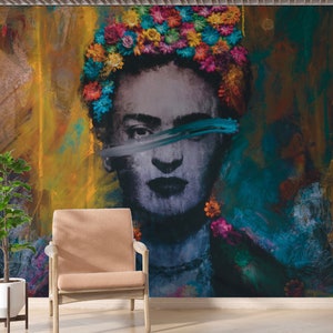 Frida Kahlo Wallpaper, Removable Wallpaper, Peel and Stick Wallpaper ...