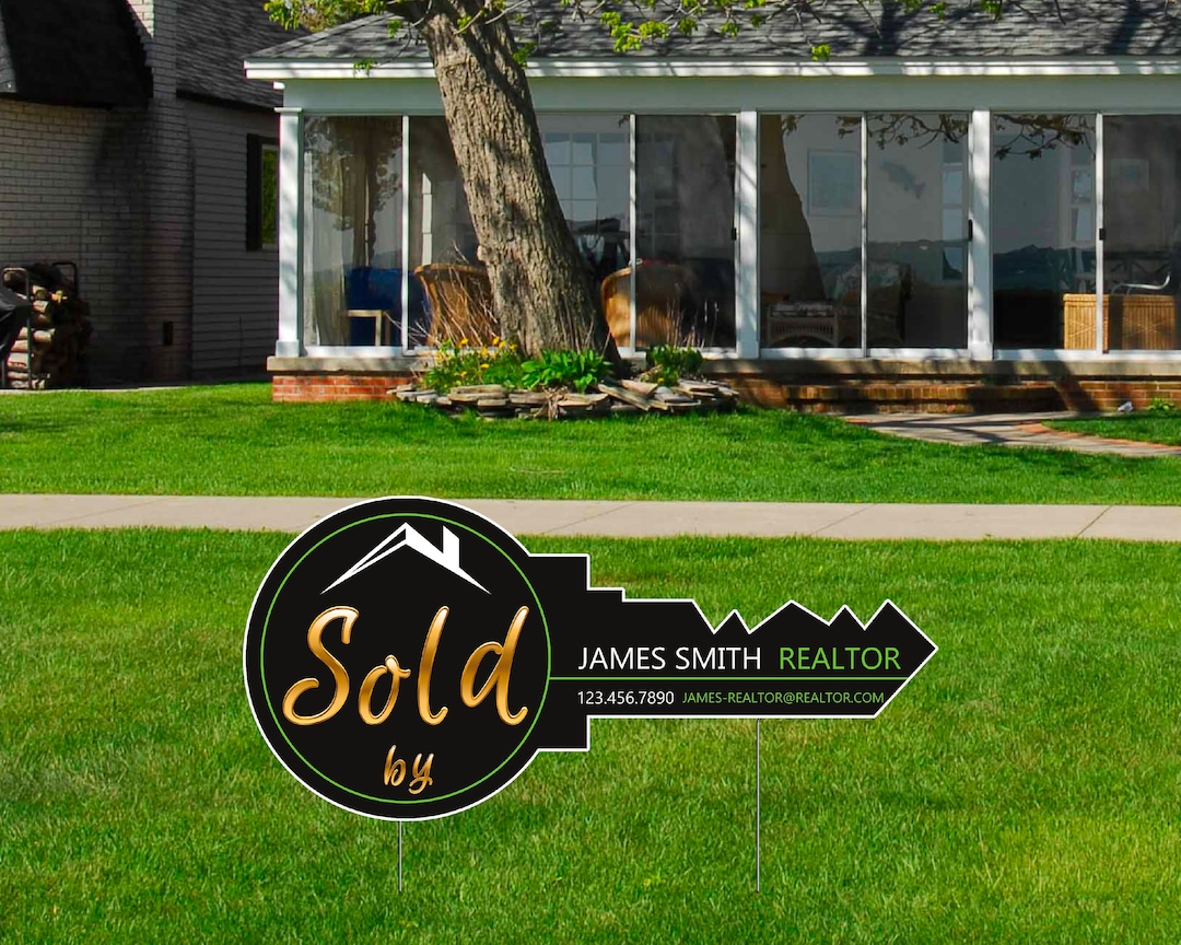 Customizable Real Estate Key, Sold House Key Sign, Realtor Key Sign ...
