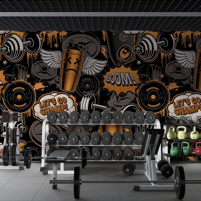 Gym Wallpaper - Etsy