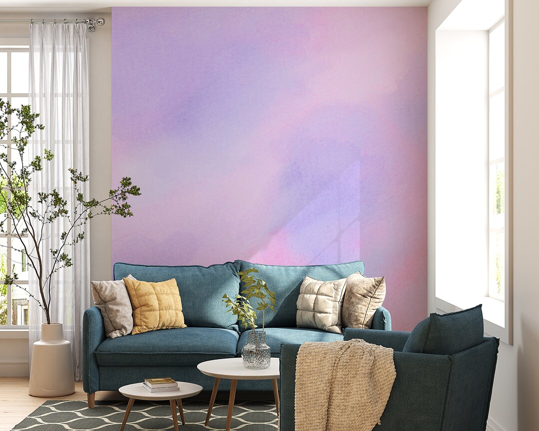 Custom Size Peel and Stick Purple Wallpaper, Abstract Wallpaper ...