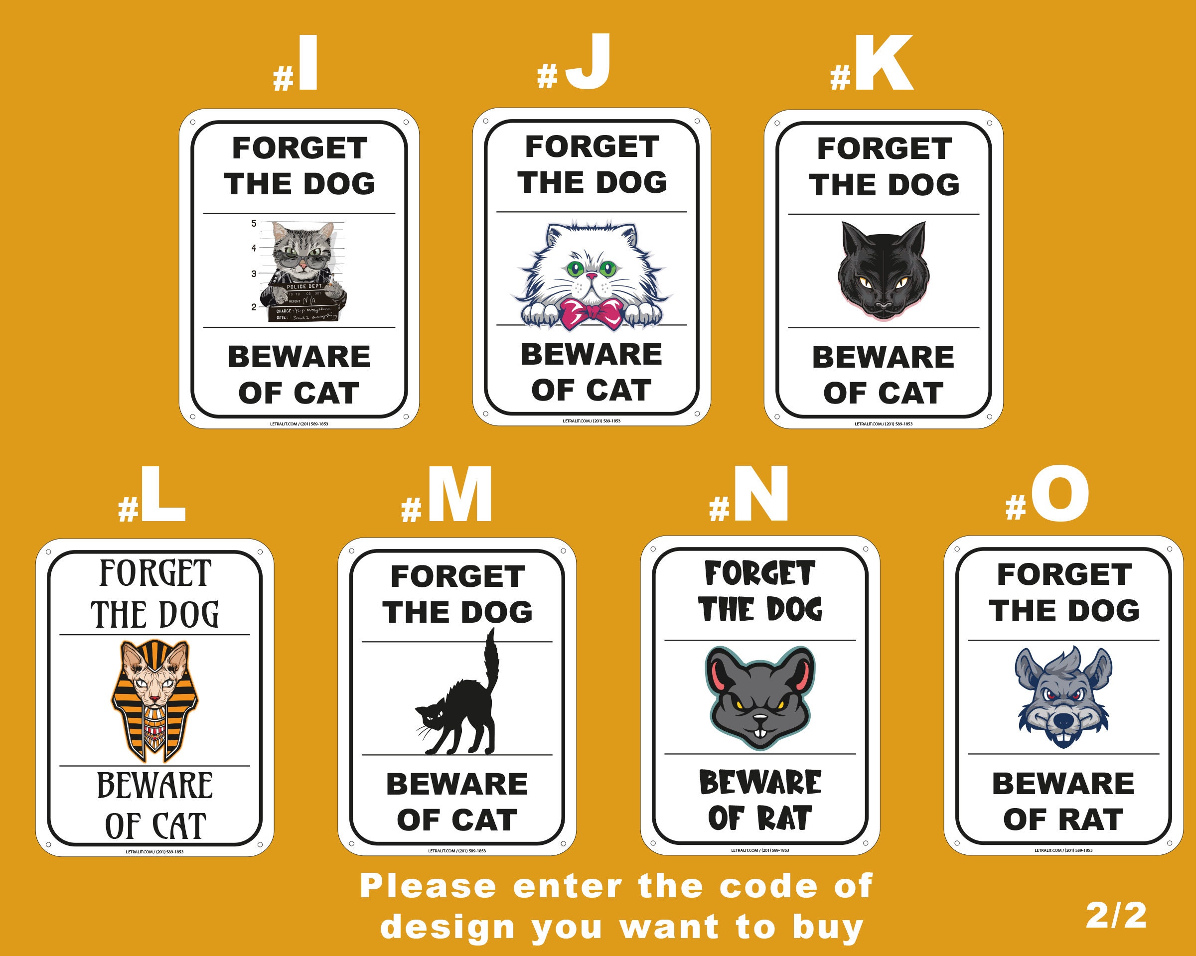Beaware of Dog / Cat / Rat Yard Sign, Security Cam Warning and Notice ...