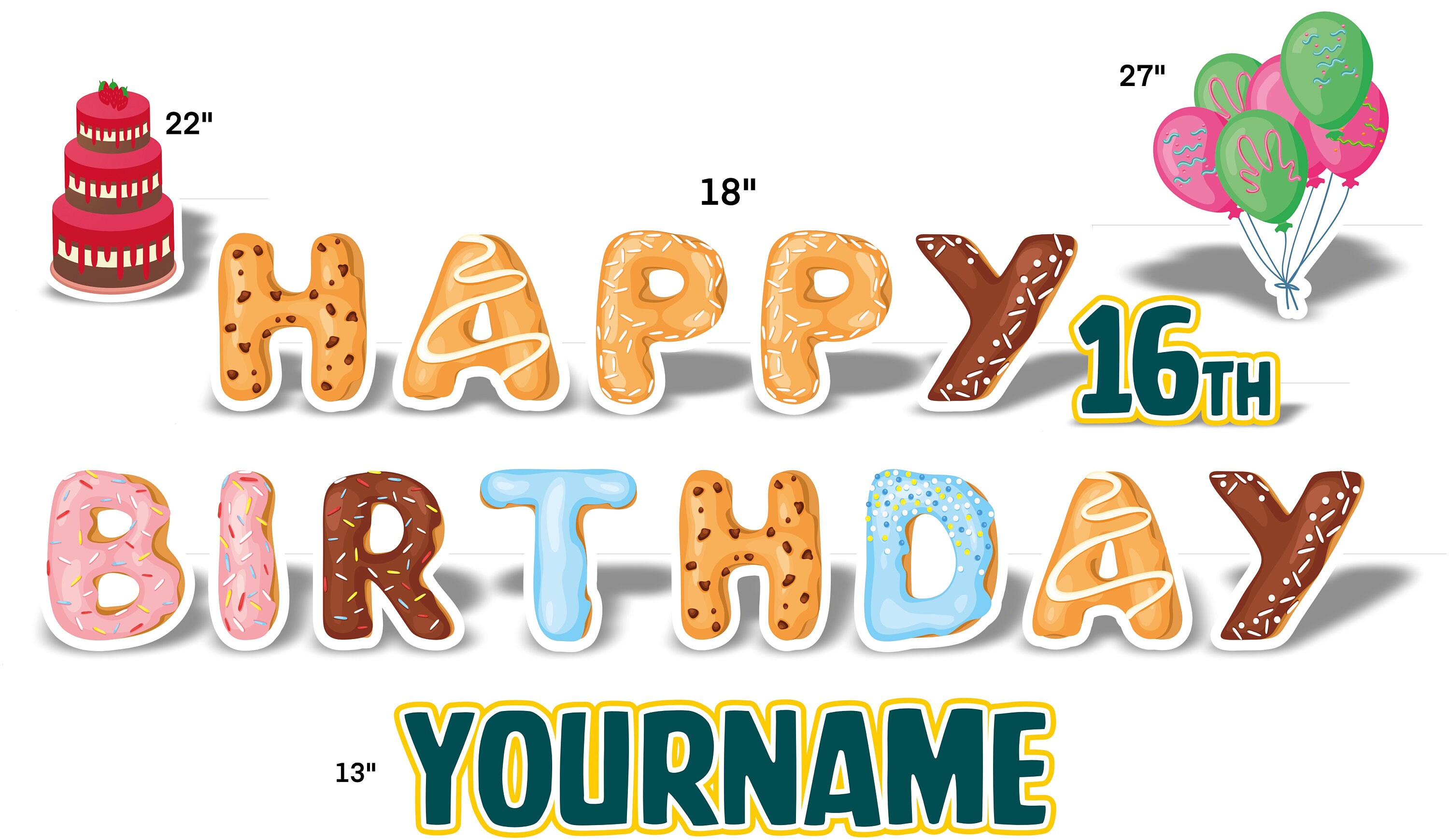 Happy Birthday Yard Sign HBD Yard Signs Outdoor Lawn | Etsy