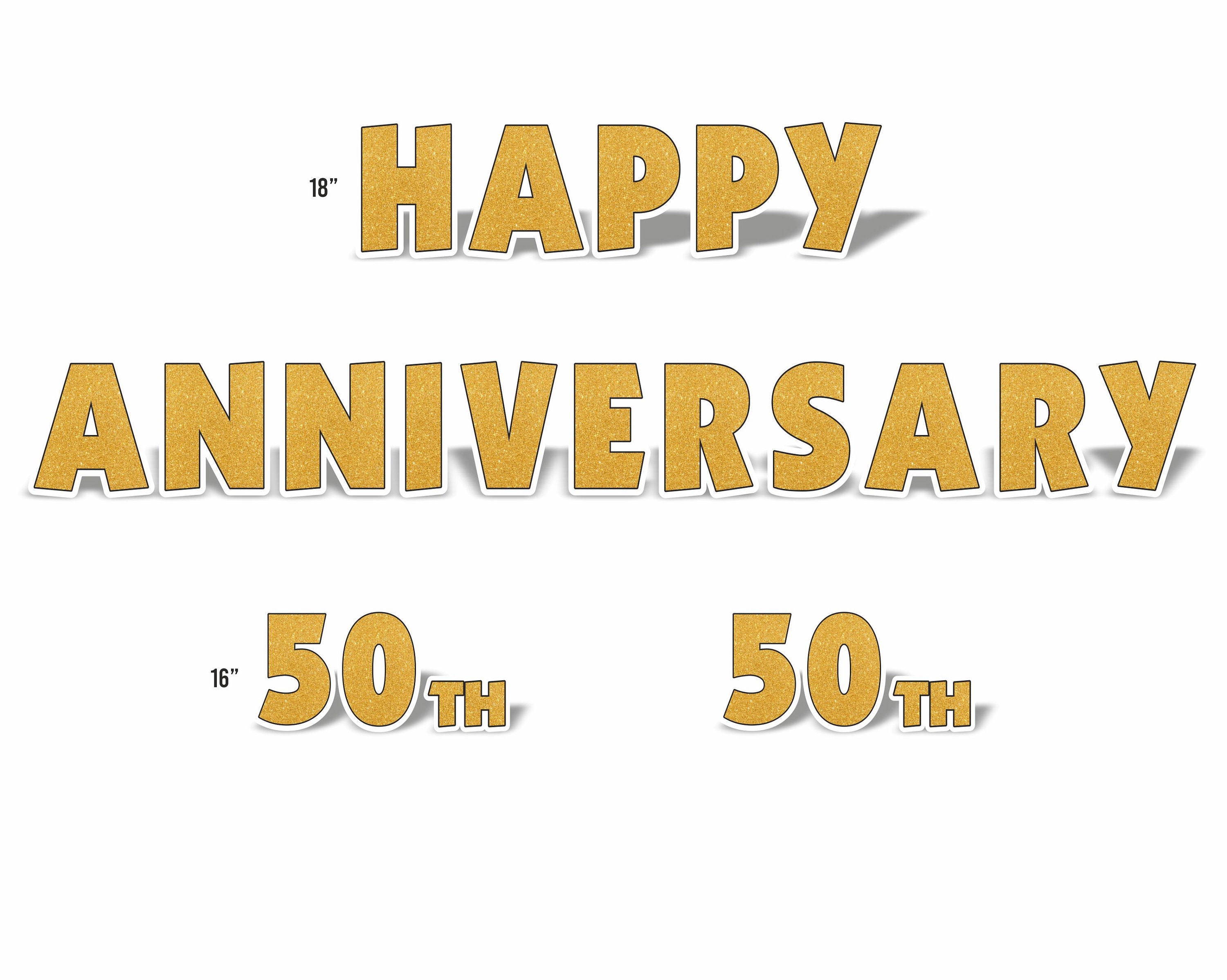 Personalized Happy Anniversary Yard Sign, Yard Letters Sign, Wedding ...