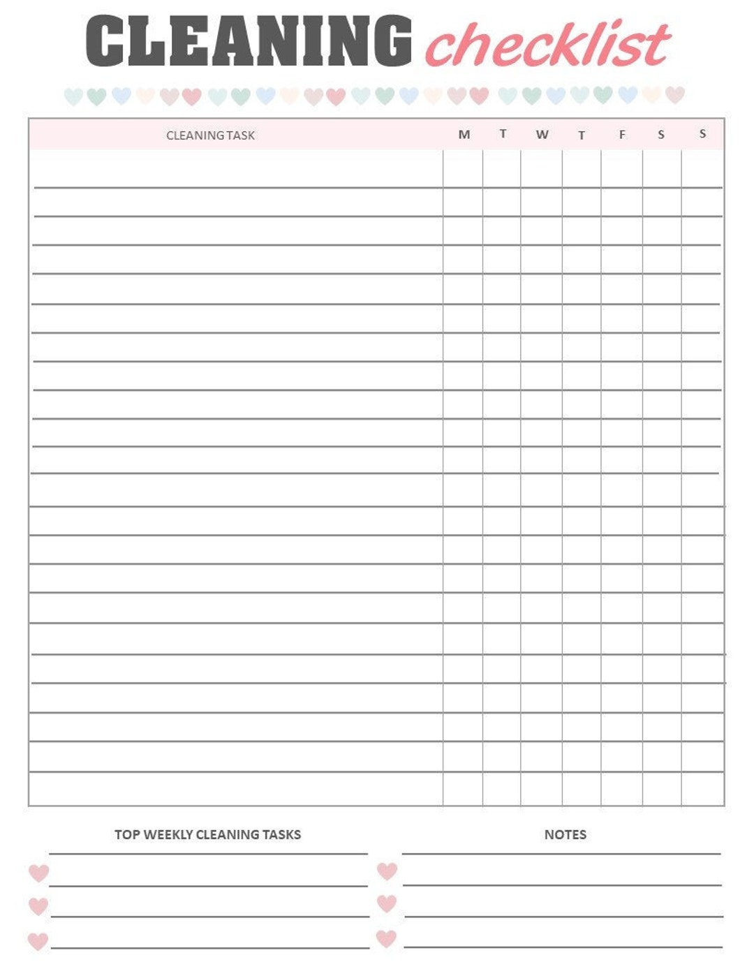 Cleanliness Companion Checklist Instant Download Cleaning Checklist - Etsy