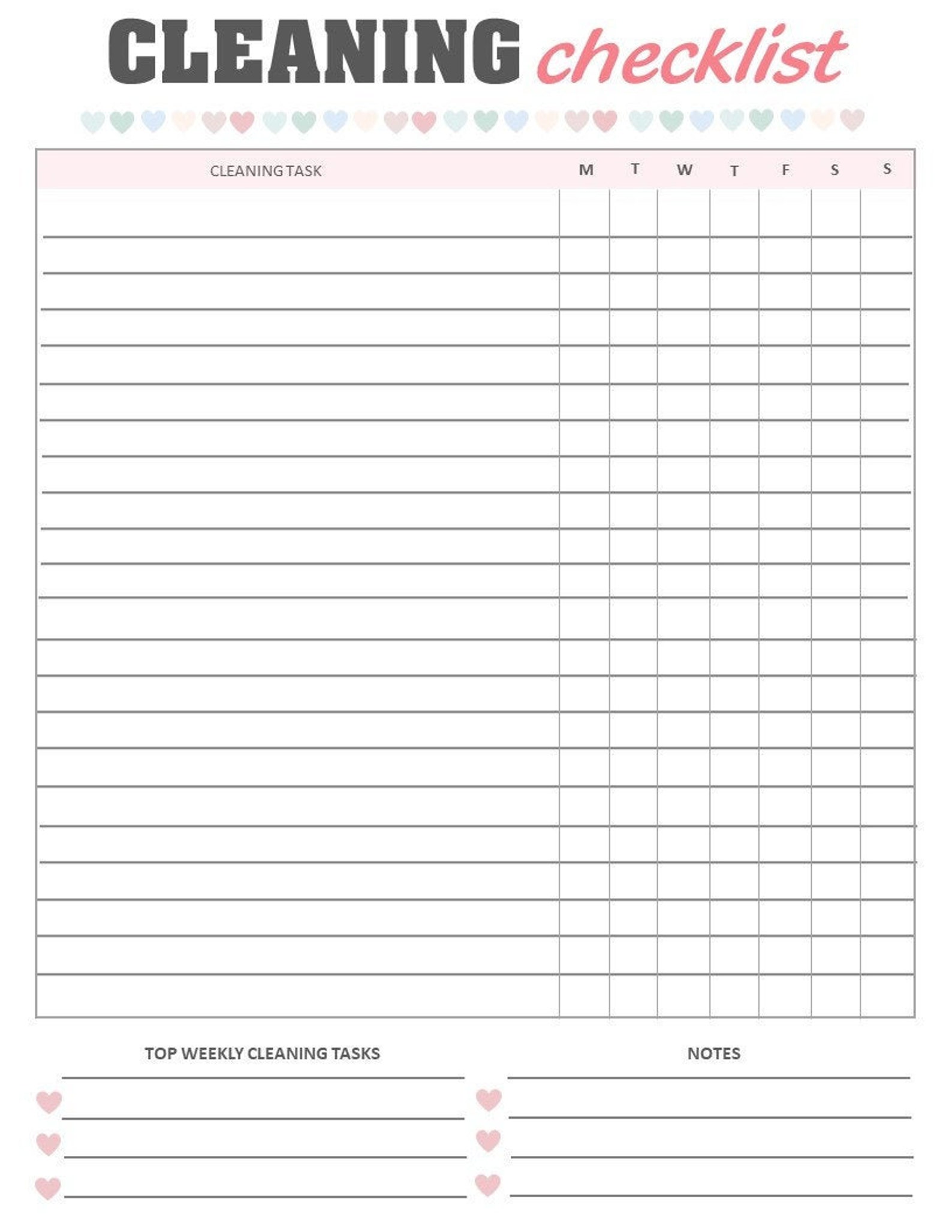 Cleanliness Companion Checklist Instant Download Cleaning Checklist - Etsy