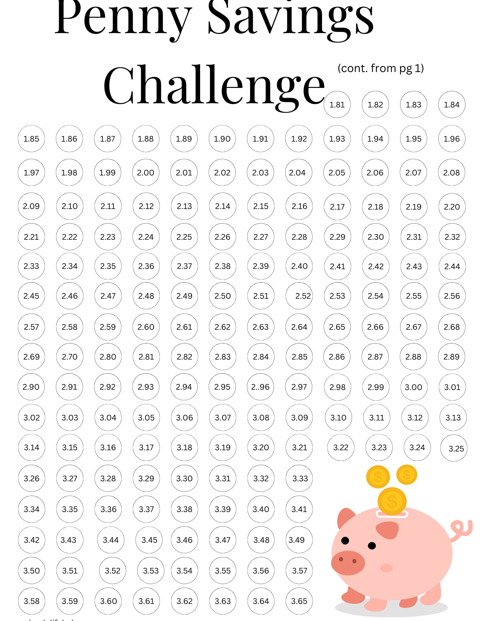 Penny Savings Challenge Download - Etsy