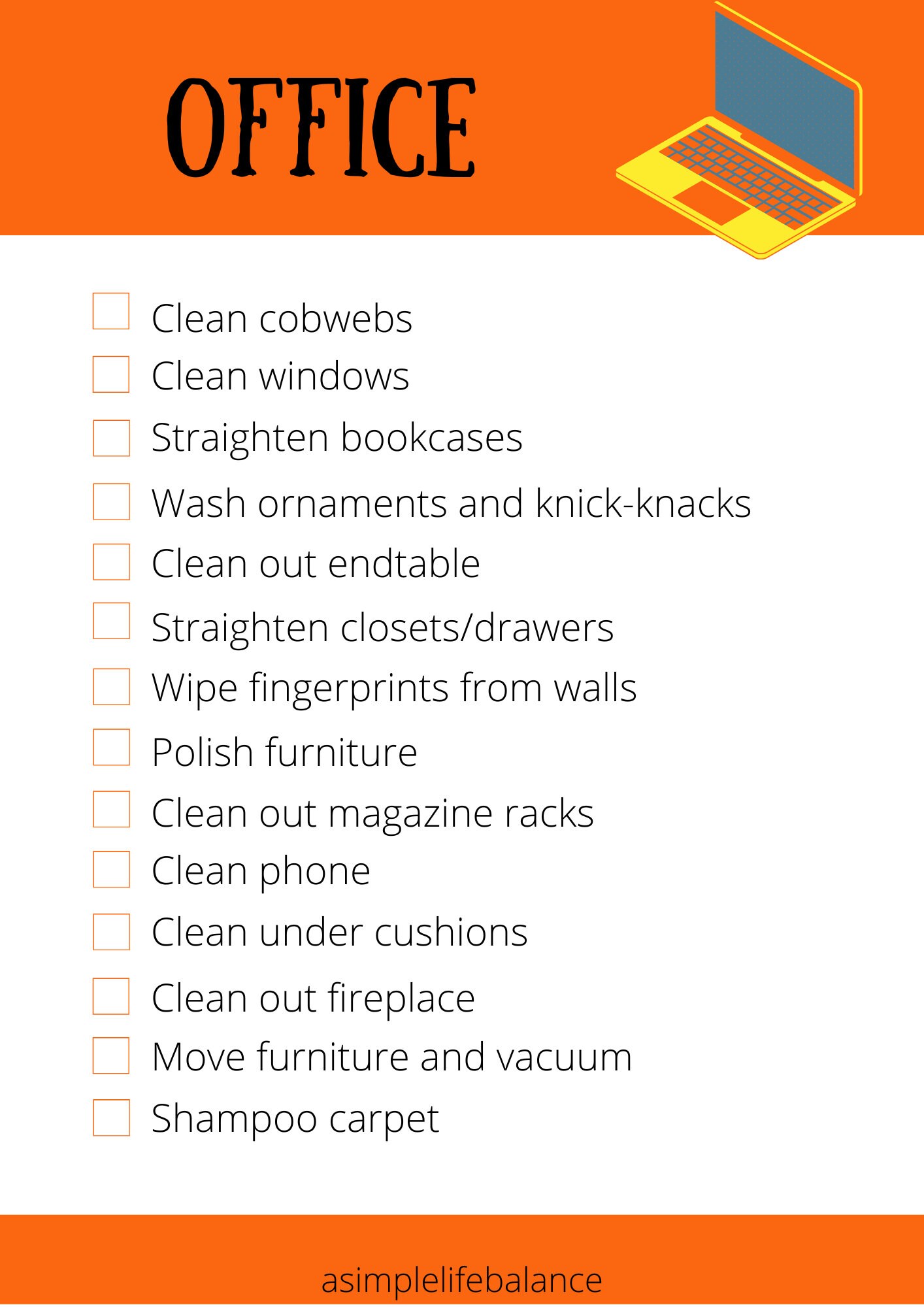 Detailed Home Cleaning Checklist: Digital Printable (every Room) - Etsy
